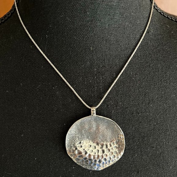 Silpada | Jewelry | Silpada Sterling Silver Hammered Disk Pendant Necklace | Poshmark